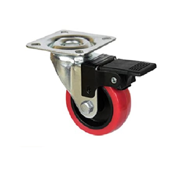 RUEDA MOBILE EMILY PU ROJO 60 GIRATORIA FRENO 18H0511 CASCOO – Soldufer